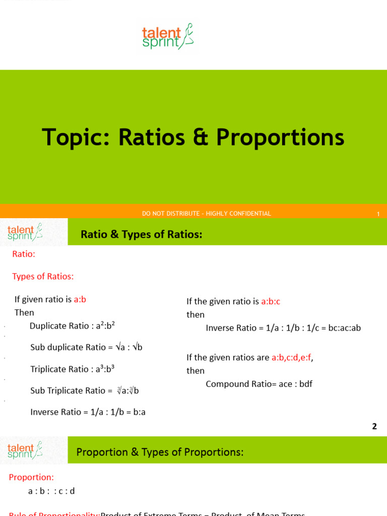 Ratio Proportions | PDF | Ratio | Mathematics