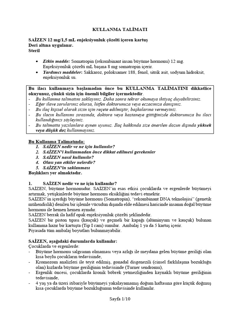 Saizen KT 12mg 1 5ml | PDF