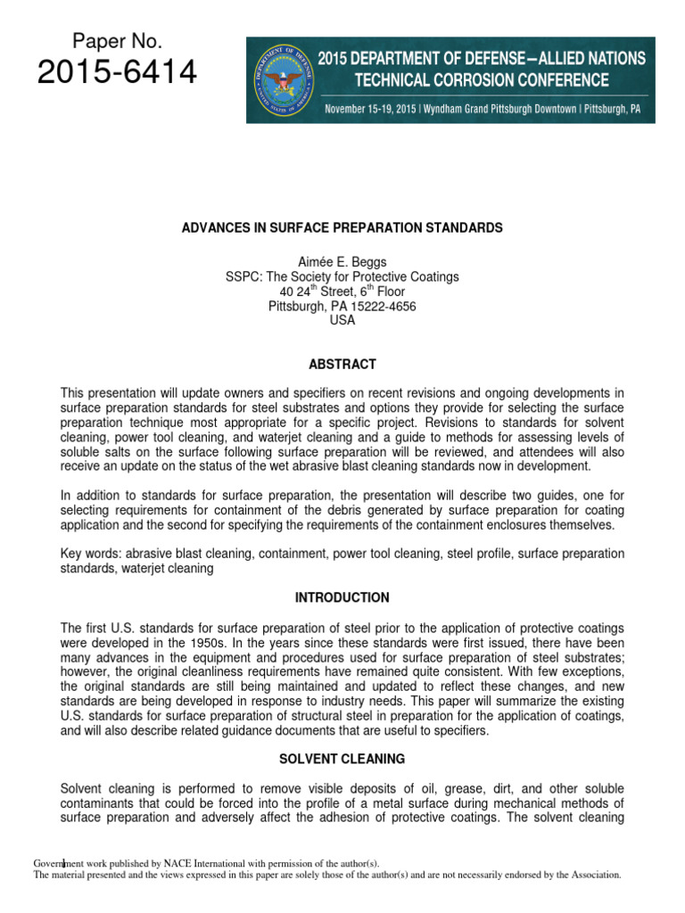 Advances in Surface Preparation Standards | PDF | Rust | Abrasive