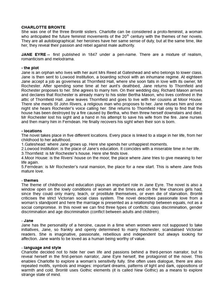 Inglese - Jane Eyre | PDF | Jane Eyre