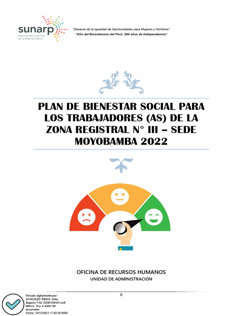 Plan de Bienestar 2022 | PDF | Gestión de recursos humanos | Estado de ...