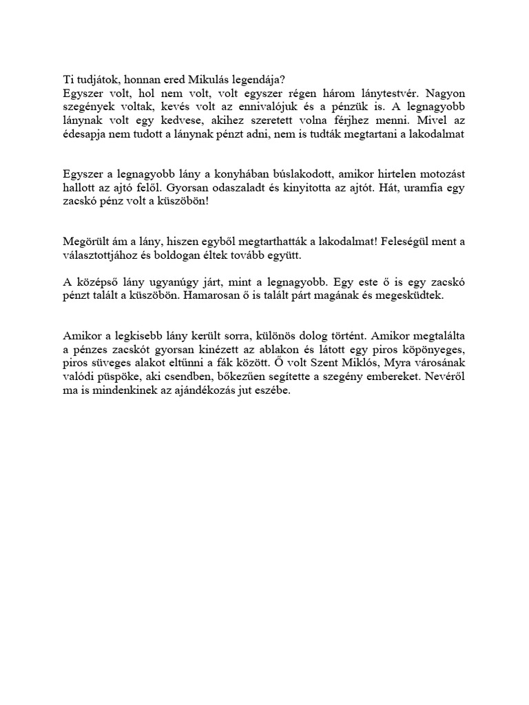 Mikulás Levele | PDF
