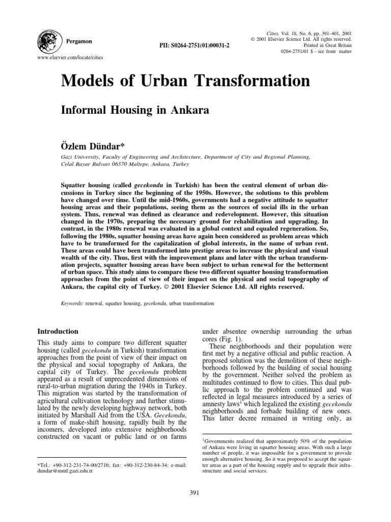 Models of Urban Transformation | PDF | Public Housing | Urban Renewal