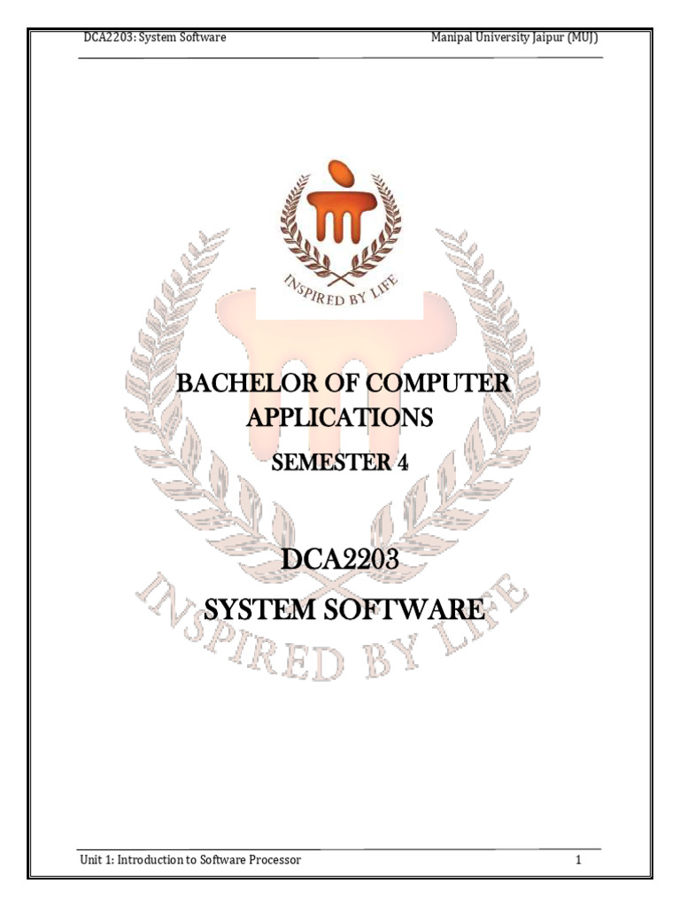 DCA2203 - System Software Merged Sem 4th | PDF | Assembly Language | Computer Architecture