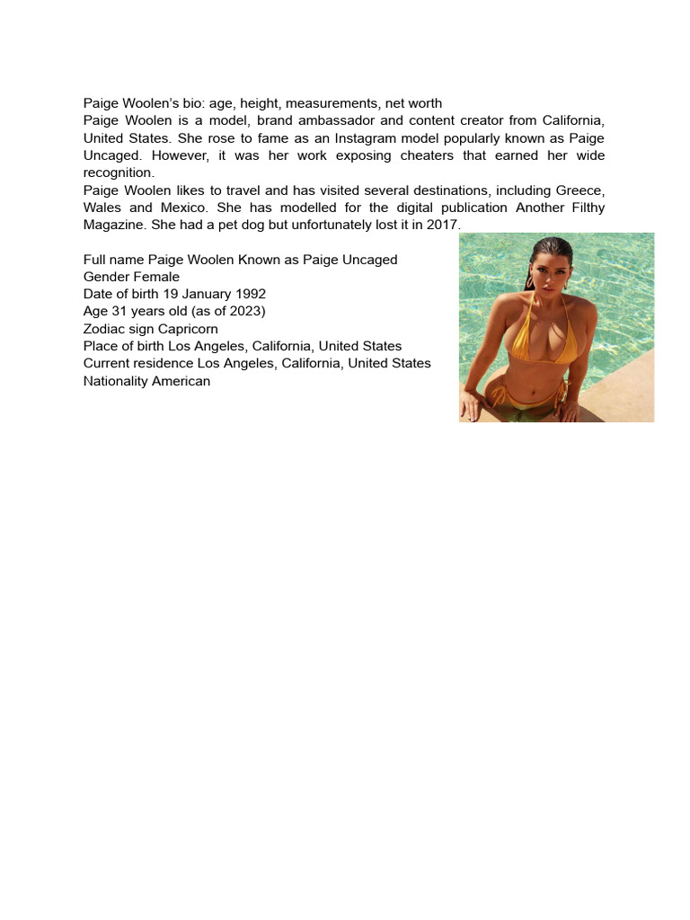 Paige Woolen Biografy | PDF