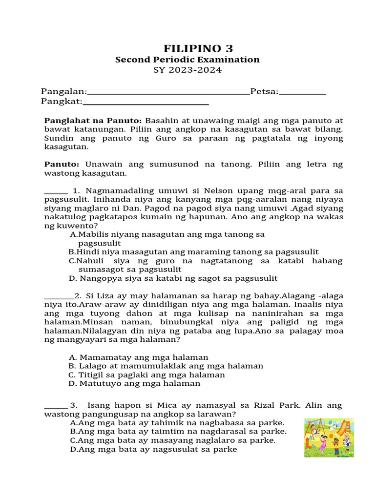 Filipino 3 - Q2 - PT - New | PDF