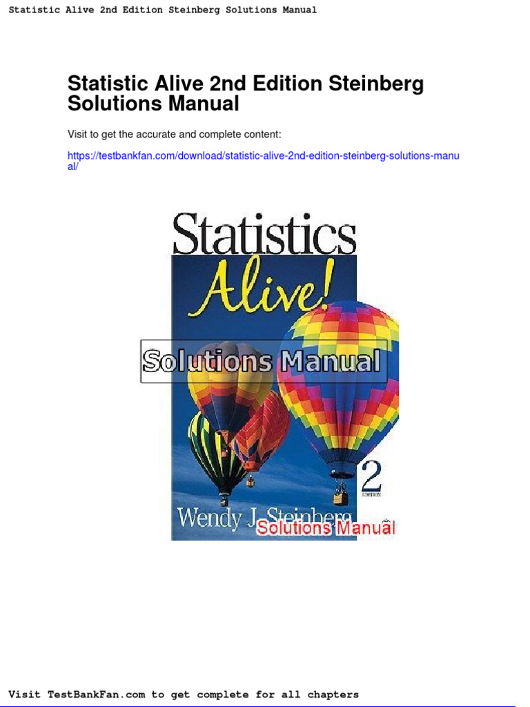 Dwnload Full Statistic Alive 2nd Edition Steinberg Solutions Manual PDF ... Dwnload Full Statistic Alive 2nd Edition Steinberg Solutions Manual PDF ...