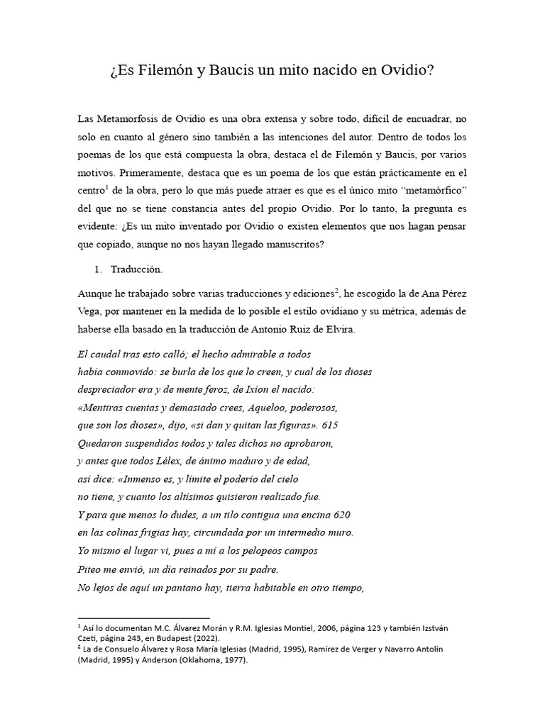 MiguelÁngelSilgado - Comentario Texto Filemón y Baucis | PDF | Ovidio ...
