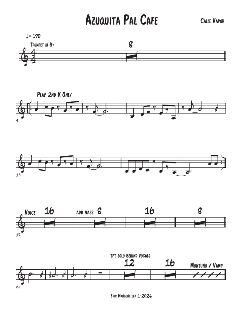 Azuquita Pal Cafe Trumpet | PDF