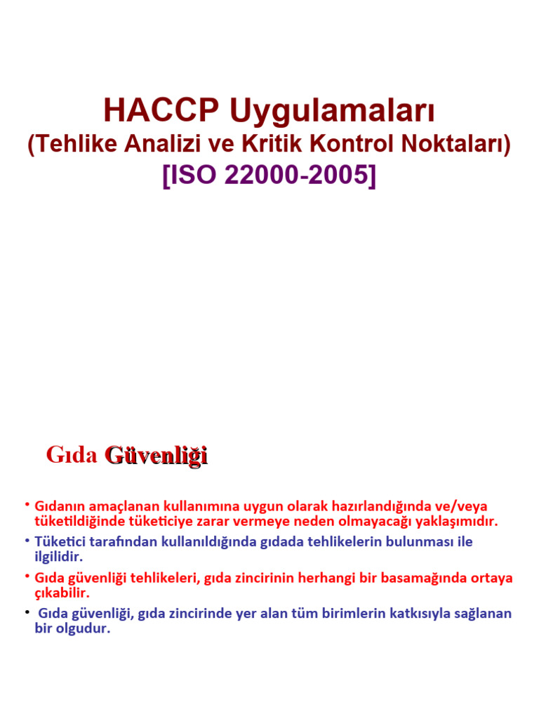 HACCP Uygulamaları | PDF