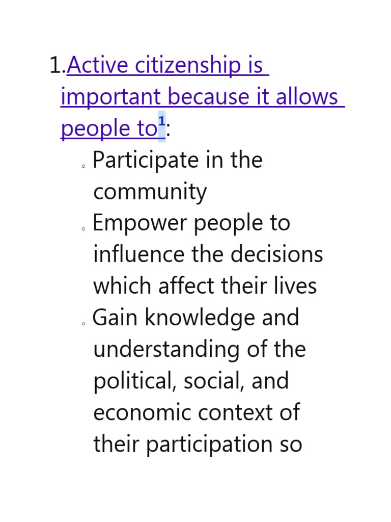 Impt. Active Citizenship | PDF