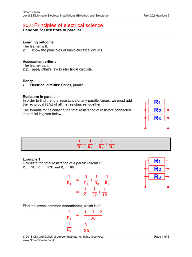 2365 02 l2 202 Handout 5 | PDF | Series And Parallel Circuits ...