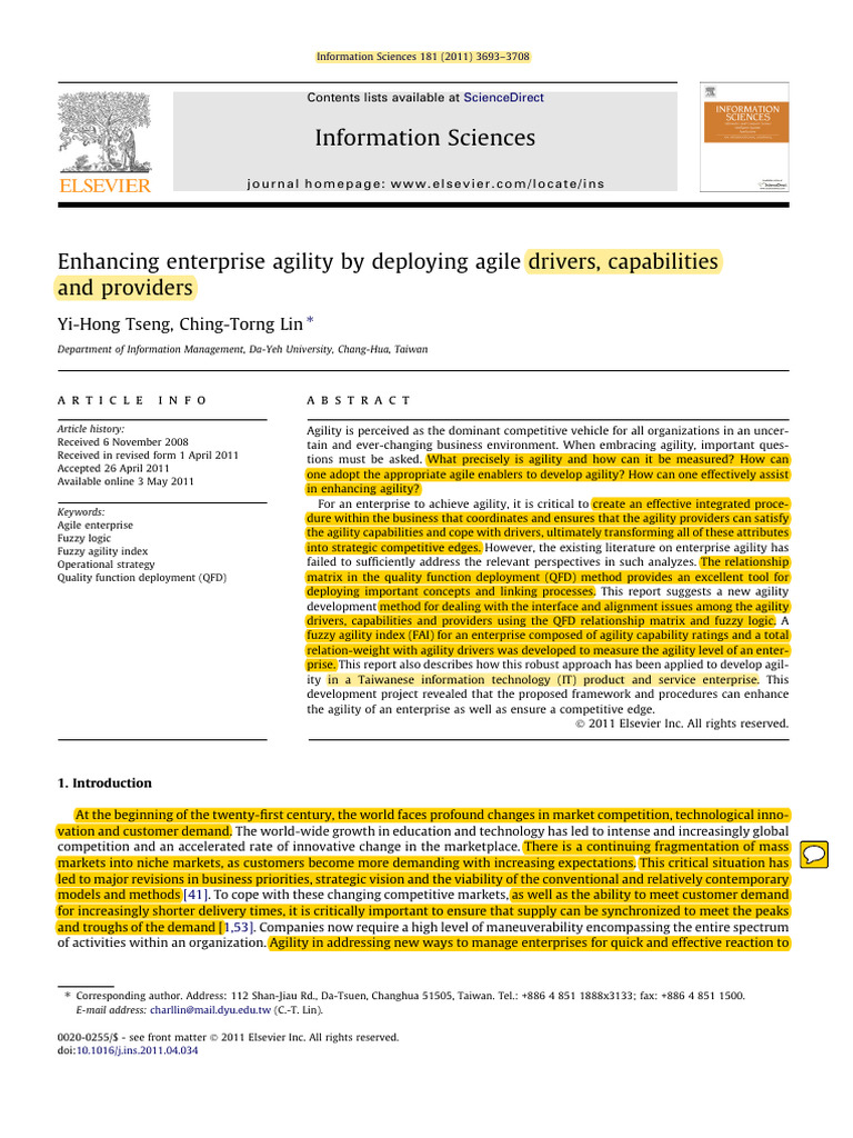 TSENG & Lin 2011 | PDF | Fuzzy Logic | Agile Software Development