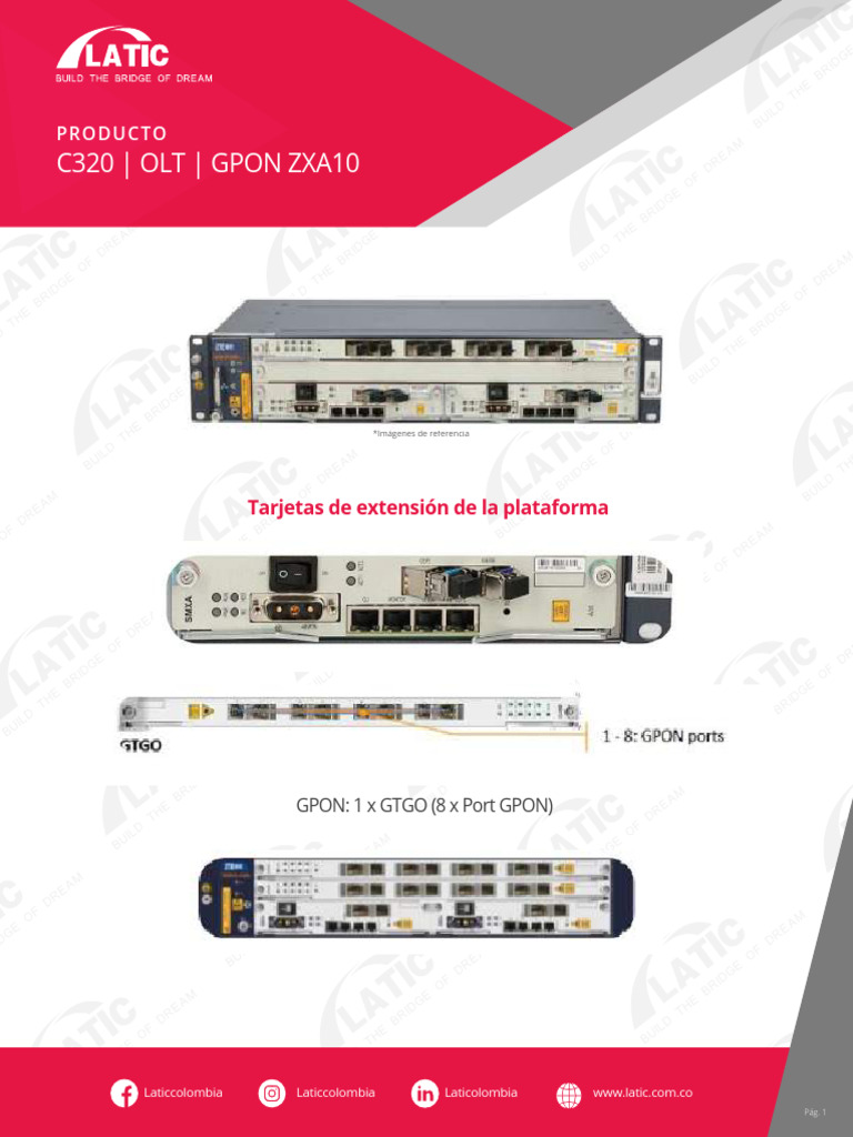 Plataforma OLT GPON ZTE C320: Especificaciones | PDF | Estándares de red | Arquitectura de internet