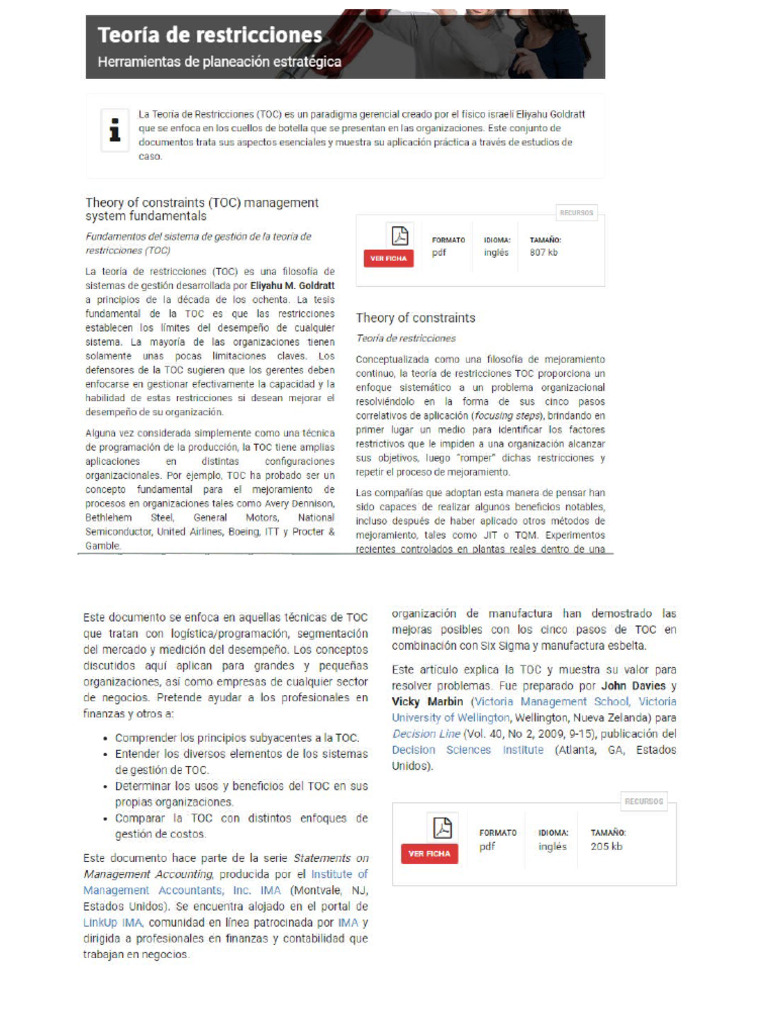 Teoría de Restricciones | PDF