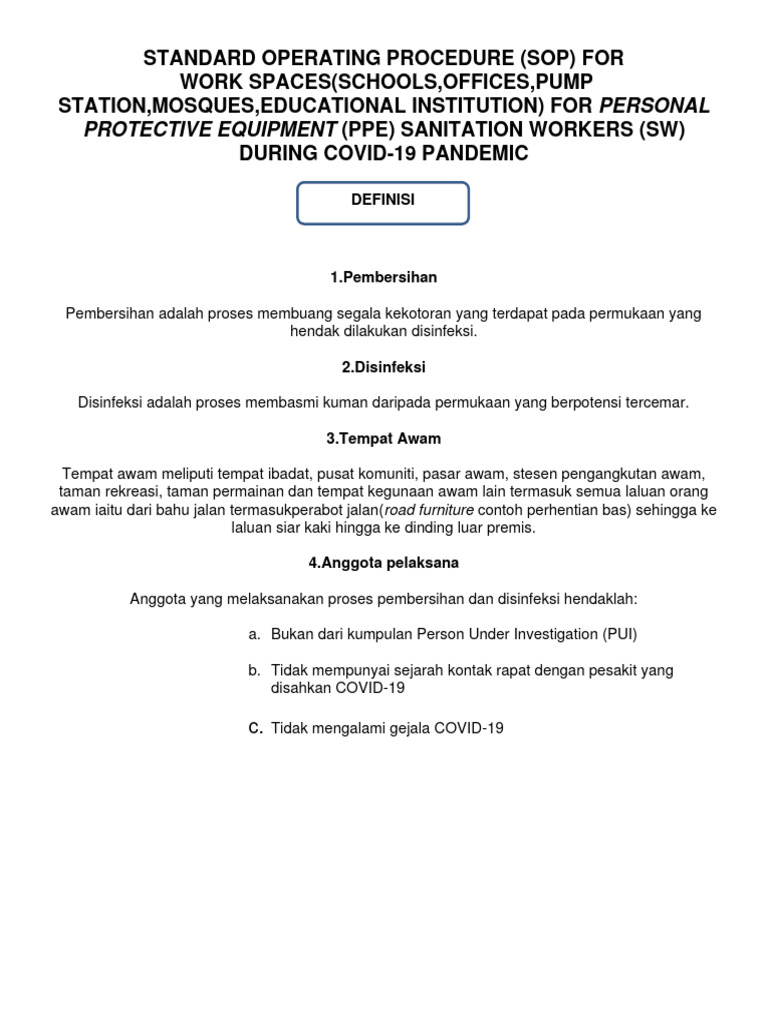 STANDARD OPERATING PROCEDURE D | PDF