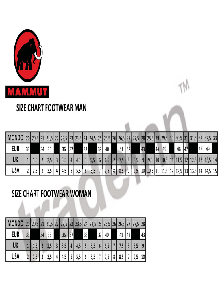 Eng Mammut Size Footwear | PDF