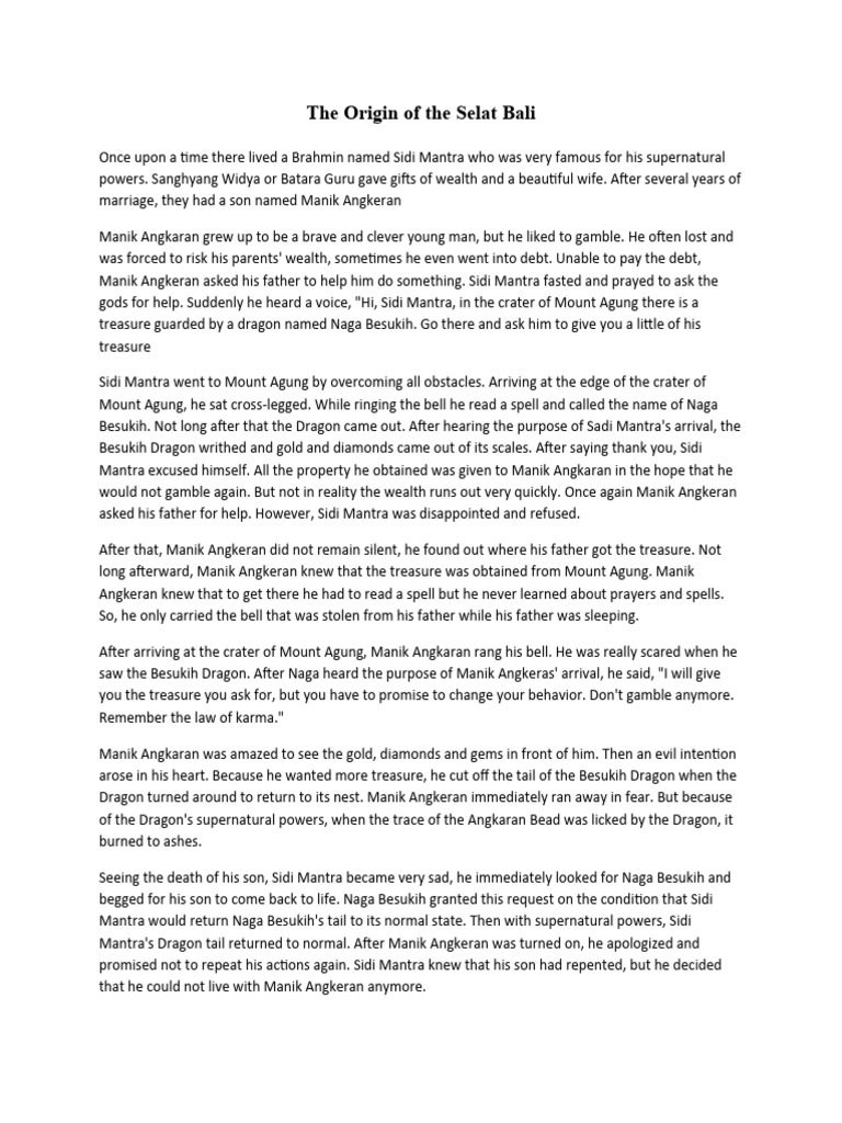 Tugas Cerita Selat Bali | PDF