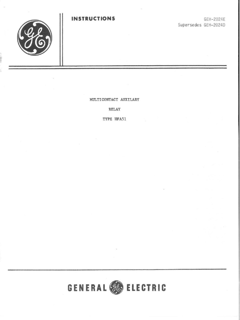 GEH-2024E Multicontact Aux. Relay Type HFA51 | PDF