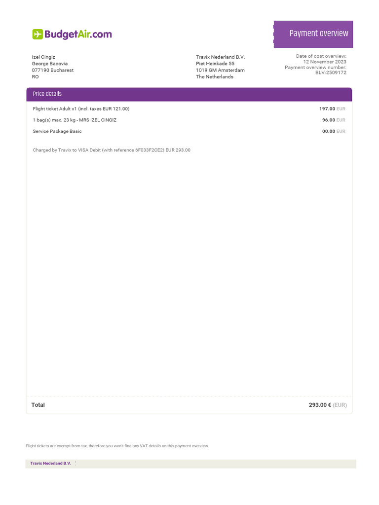 BLV-2509172 PaymentOverview | PDF | Transport | Economies