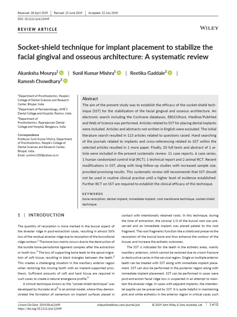 Jicd 12449 | PDF | Dental Implant | Systematic Review