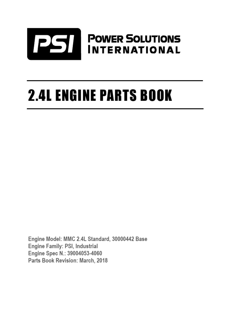 MMC 2.4L Engine Parts Manual | PDF | Internal Combustion Engine | Vehicles