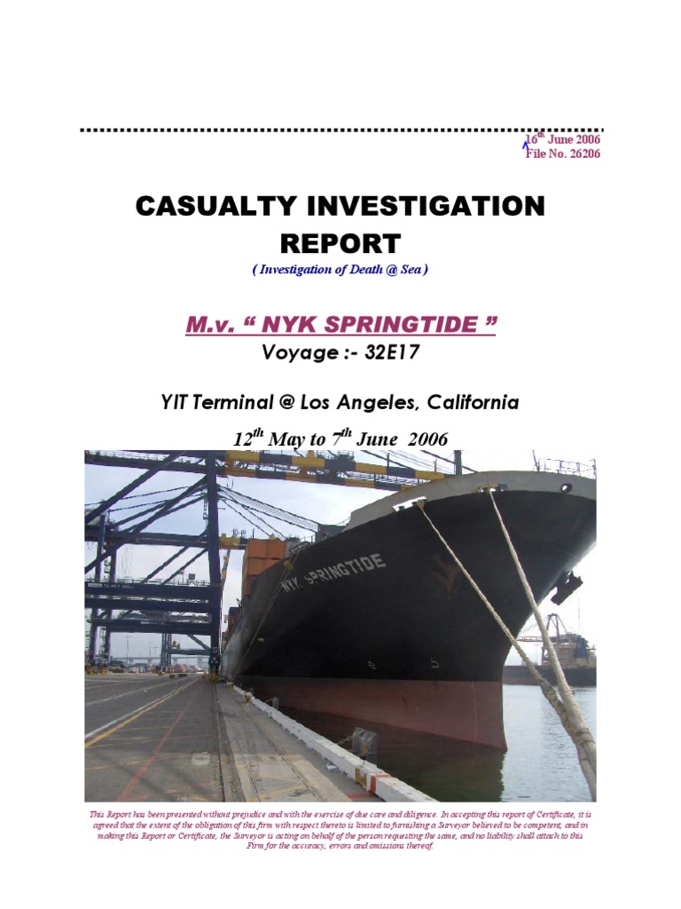 Casualty Investigation Report | PDF | Search And Rescue | Ships