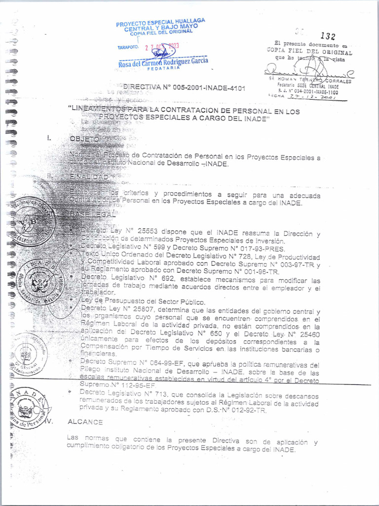 Diriectiva 005-2001-Inade | PDF