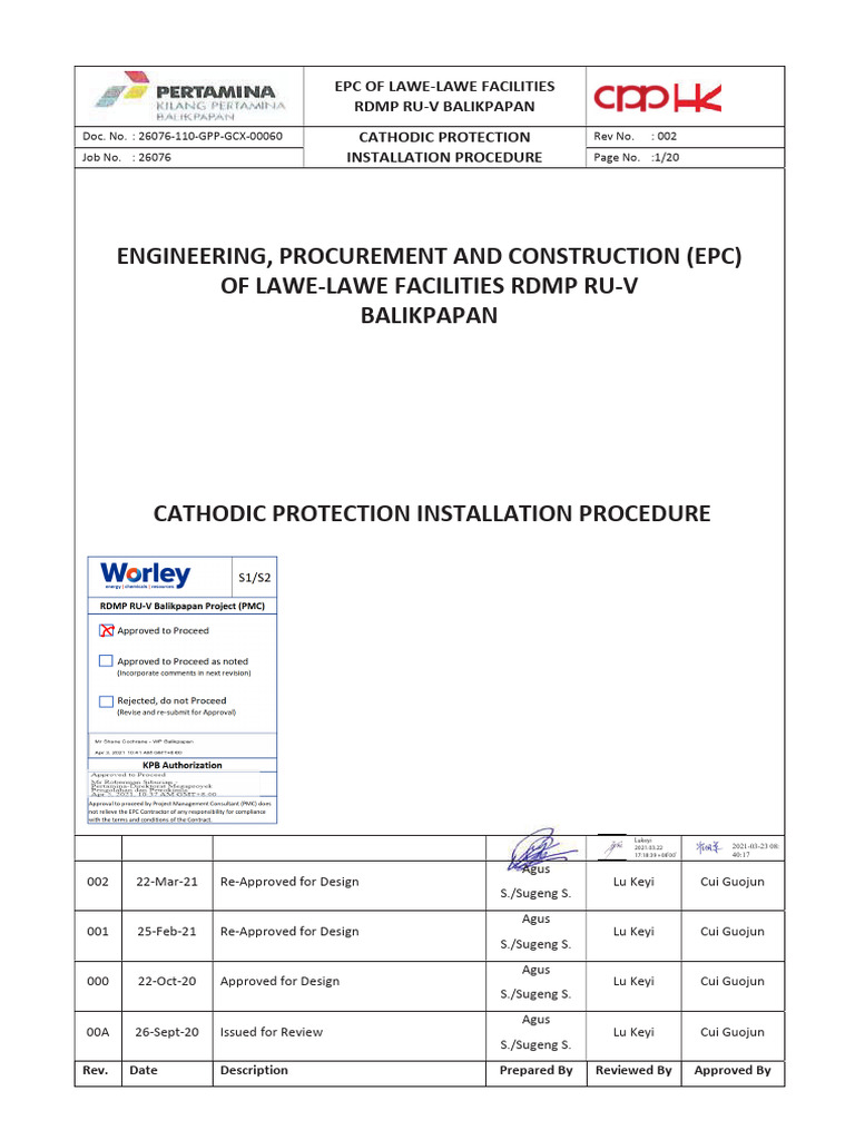 26076-110-GPP-GCX-00060-002 Cathodic Protection Installation Procedure ...