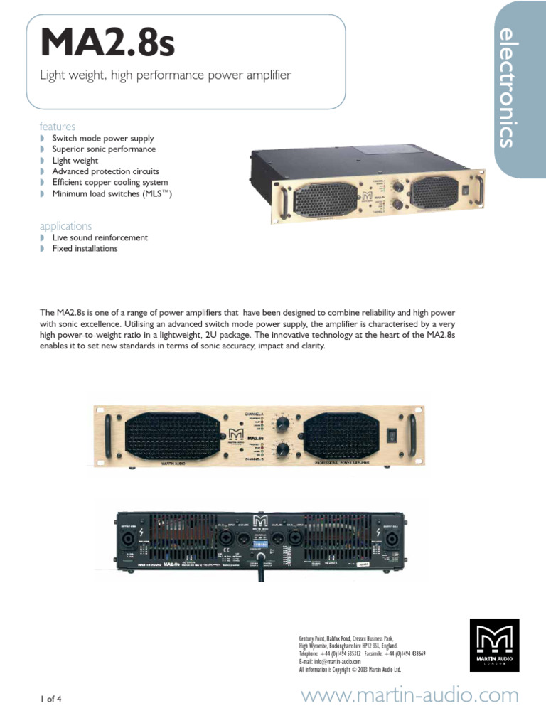 MA2 8sdatasheet | PDF | Power Supply | Amplifier