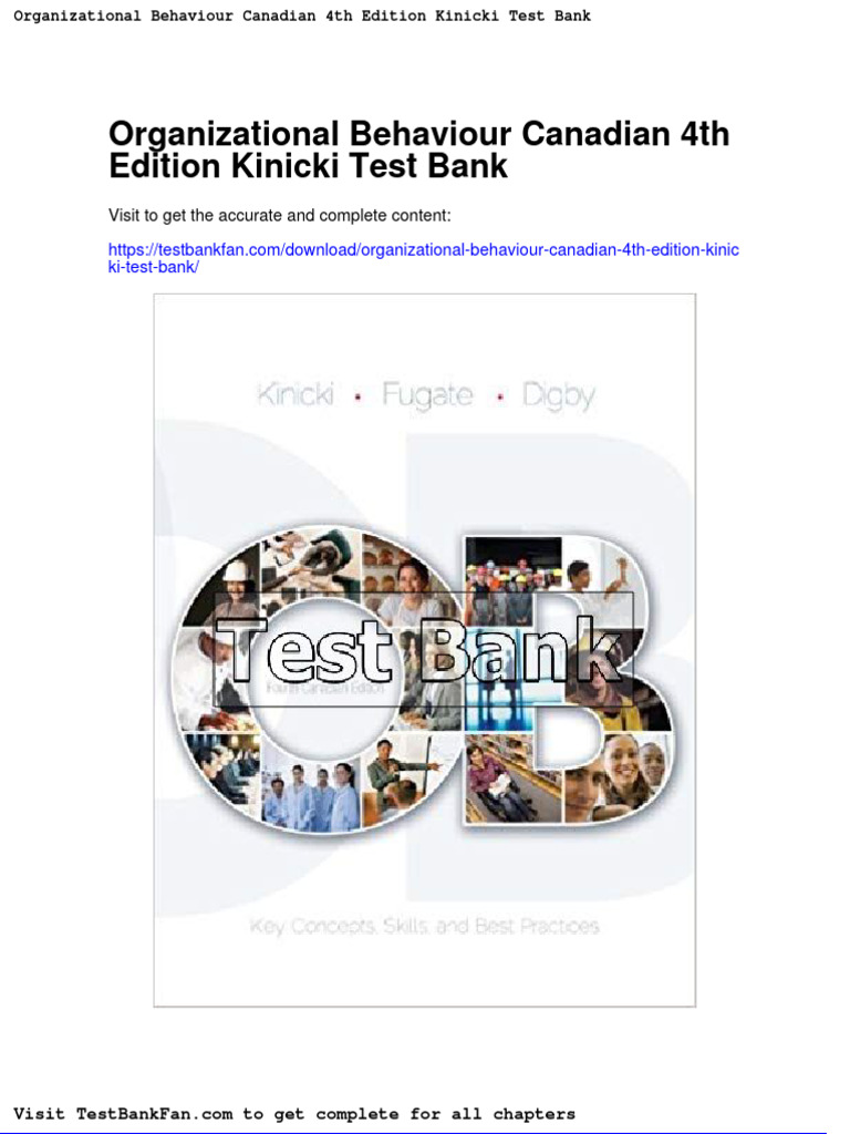 Organizational Behaviour Canadian 4th Edition Kinicki Test Bank | PDF ... Organizational Behaviour Canadian 4th Edition Kinicki Test Bank | PDF ...