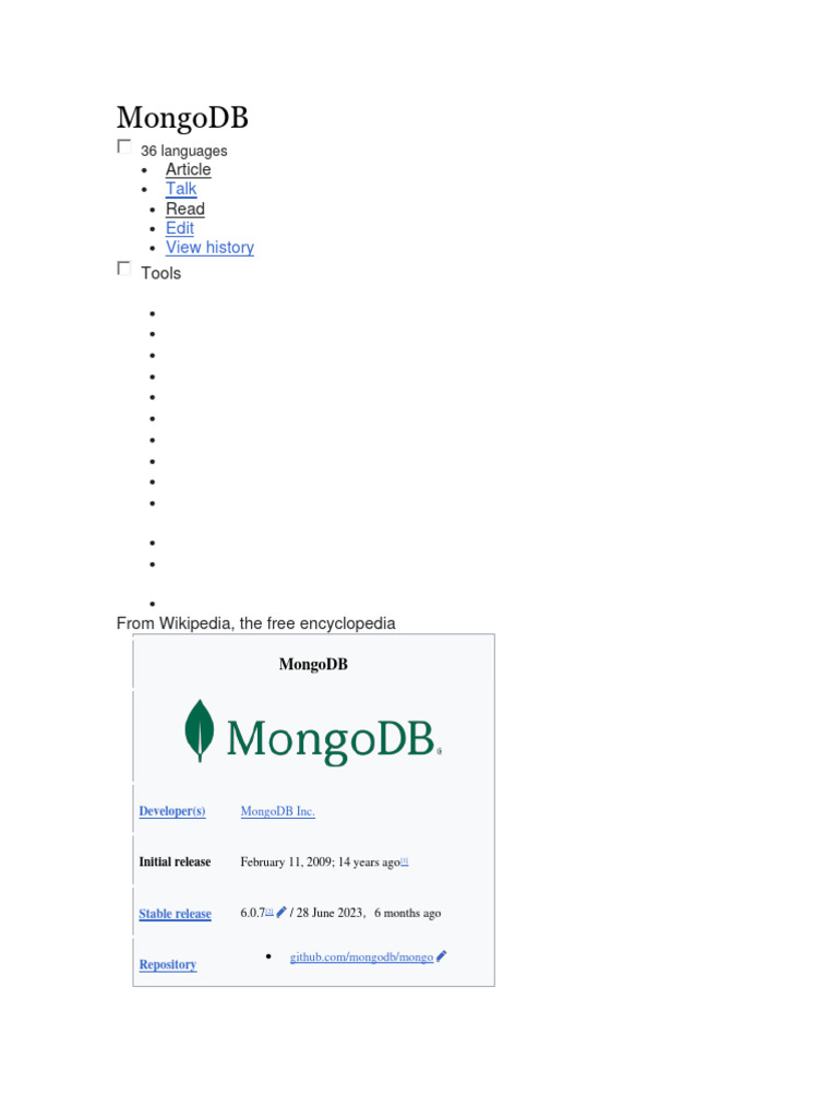 Base De Datos Mongodb Pdf Mongo Db Computing