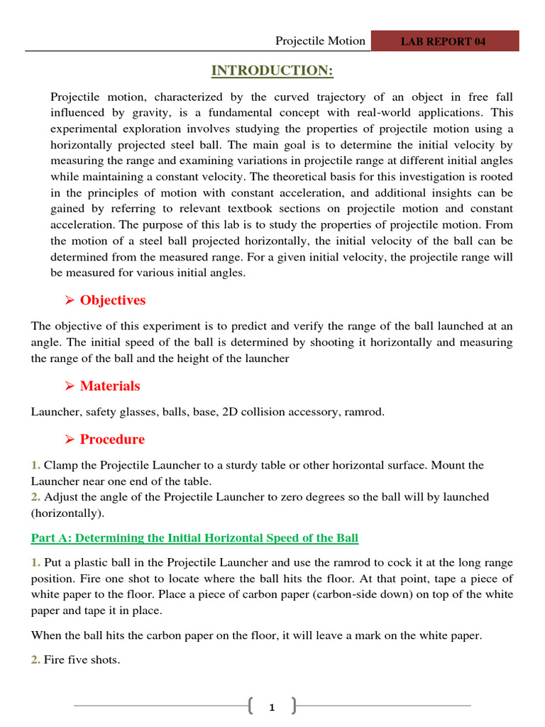 Lab Report04 | PDF | Projectiles | Mechanics