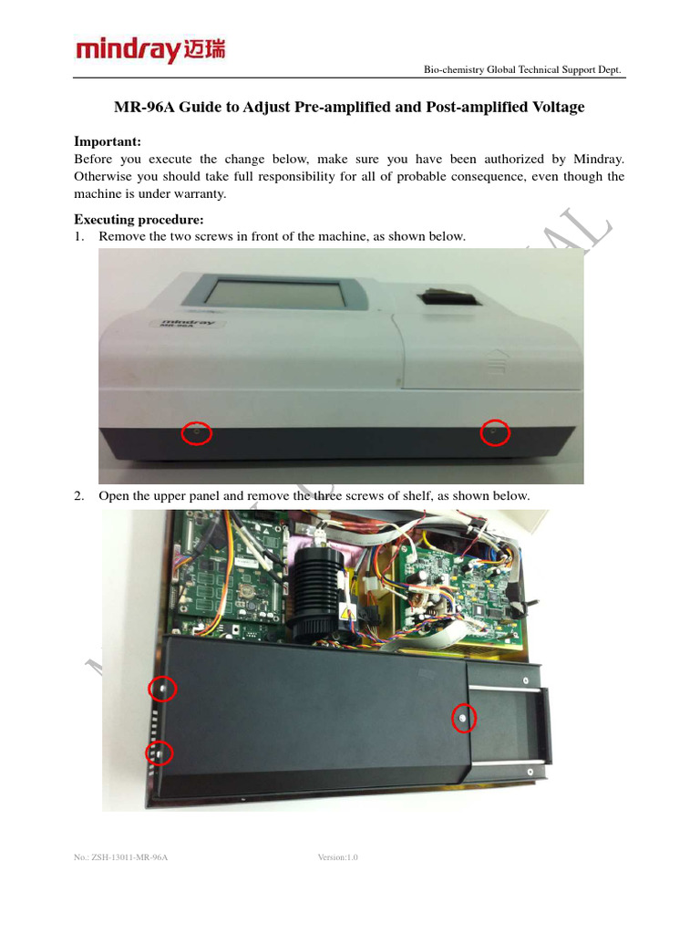 MR-96A Voltage Adjustment Guide | PDF | Electronic Engineering ...
