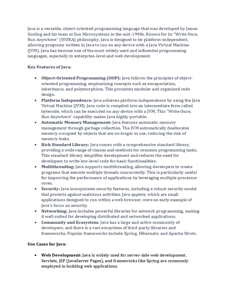 Intro To Java | PDF | Java (Programming Language) | Java Virtual Machine