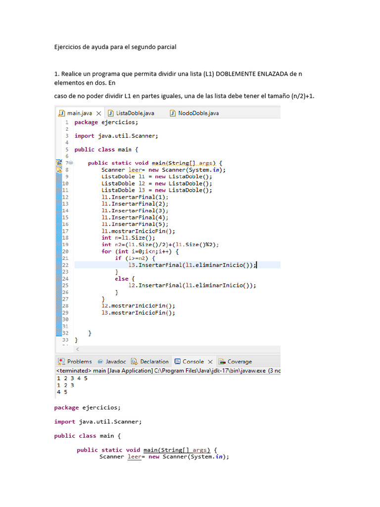 Ejercicios de Ayuda para El Segundo Parcial de Estructura de Datos | Descargar gratis PDF ...