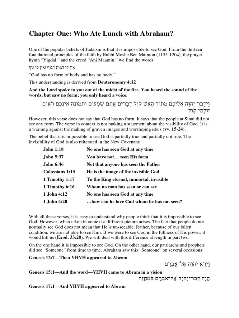 Lunch with Abraham and God | PDF | Jesus | Messiah