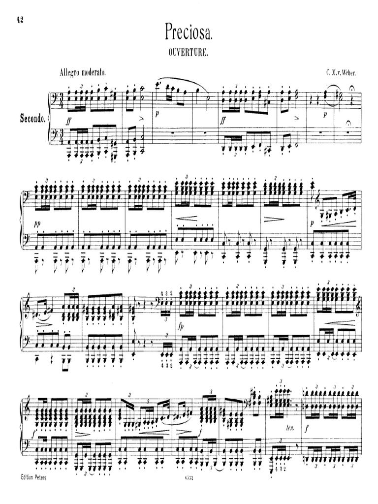 Preciosa, Op. 78 - Overture (Transcription For Piano 4-Hands) | PDF