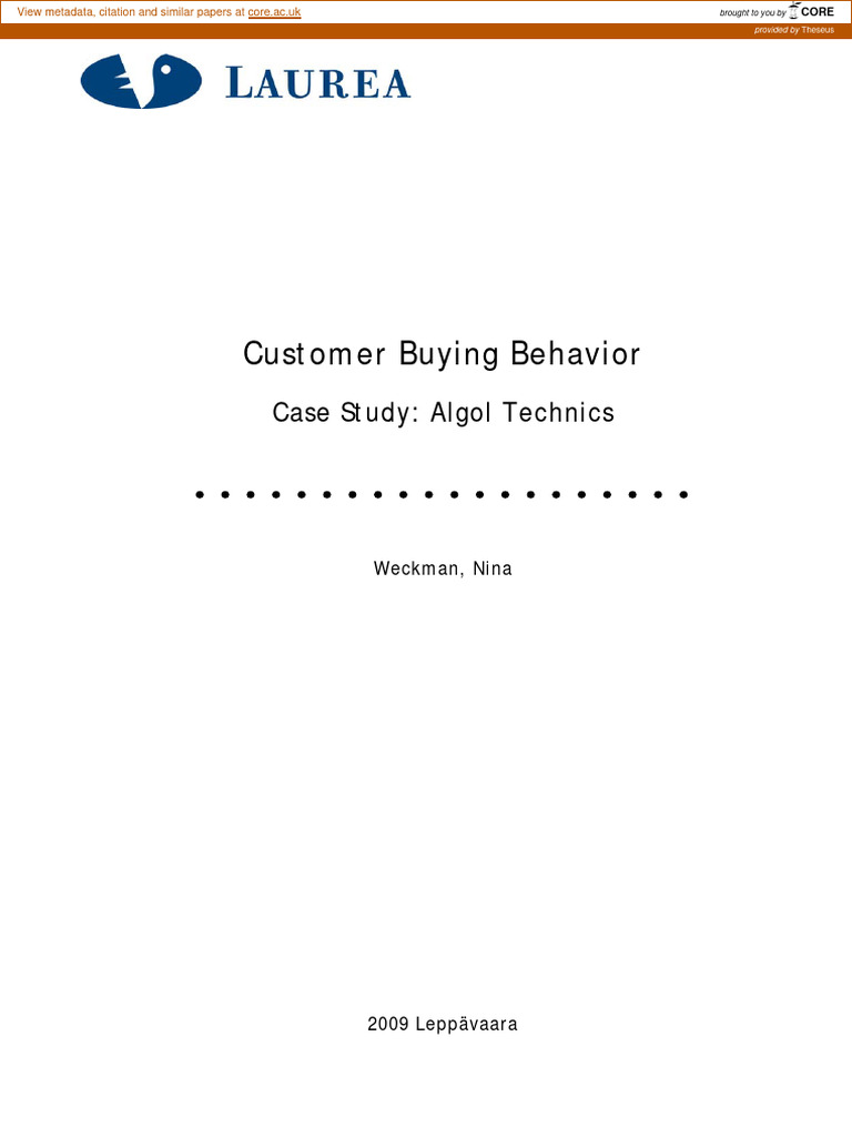 Customer Buying Behavior | PDF | Marketing | Pricing