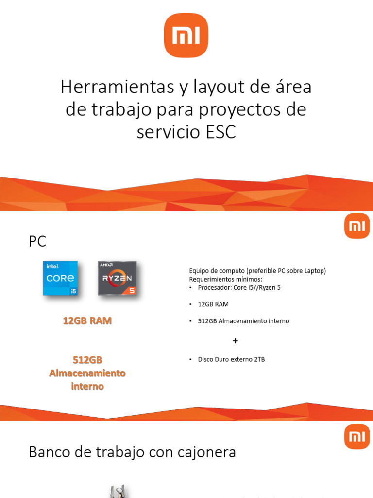 Herramientas y Layout de Área de Trabajo para Proyectos de Servicio ESC ...