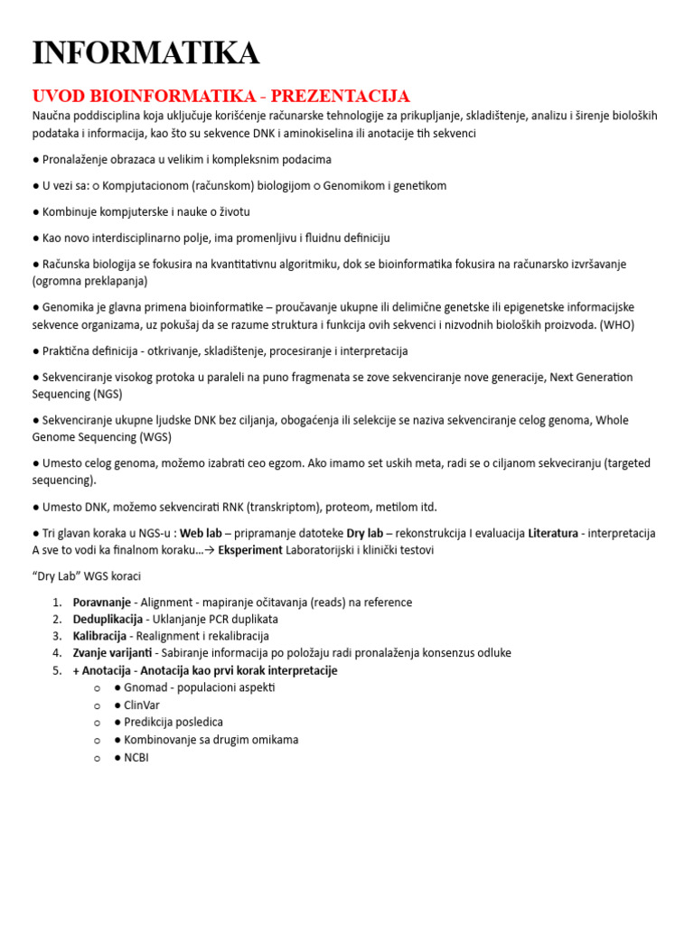 Bioinformatika | PDF