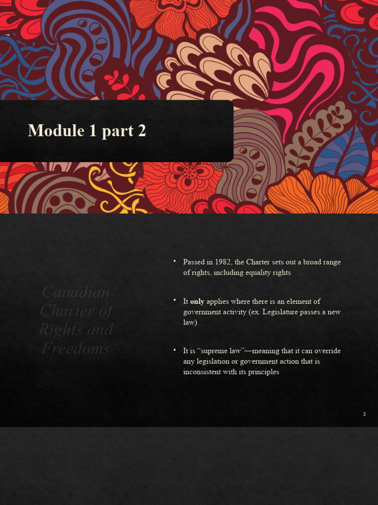 002 Module 1 Part 2 CHARTER OF RIGHTS AND FREEDOMS | PDF | Discrimination | Homosexuality