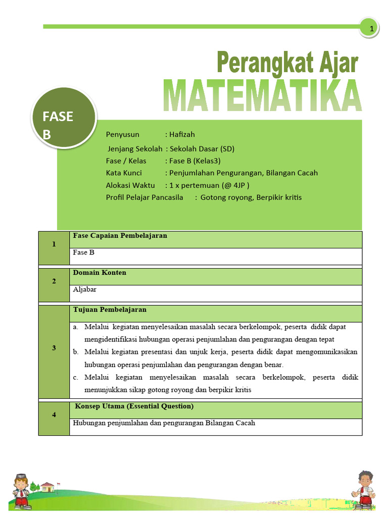 Modul Ajar Matematika Kelas 3 | PDF