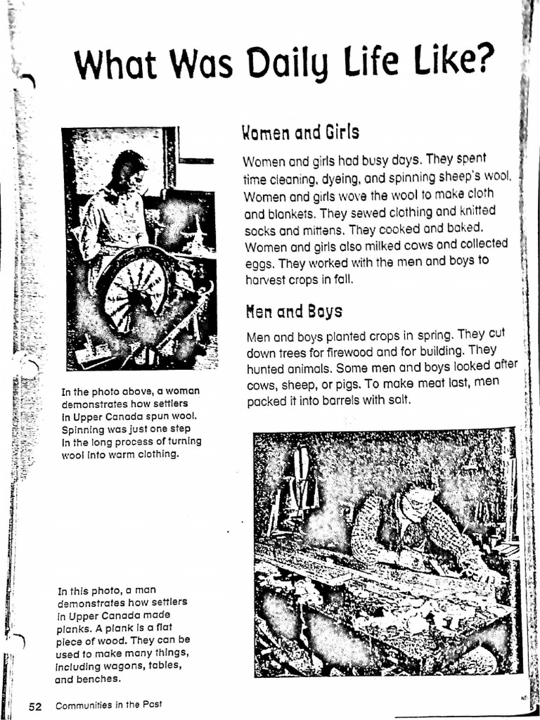 Reading What Was Daily Life Like? - Scottish Settlers - Lesson 22 | PDF