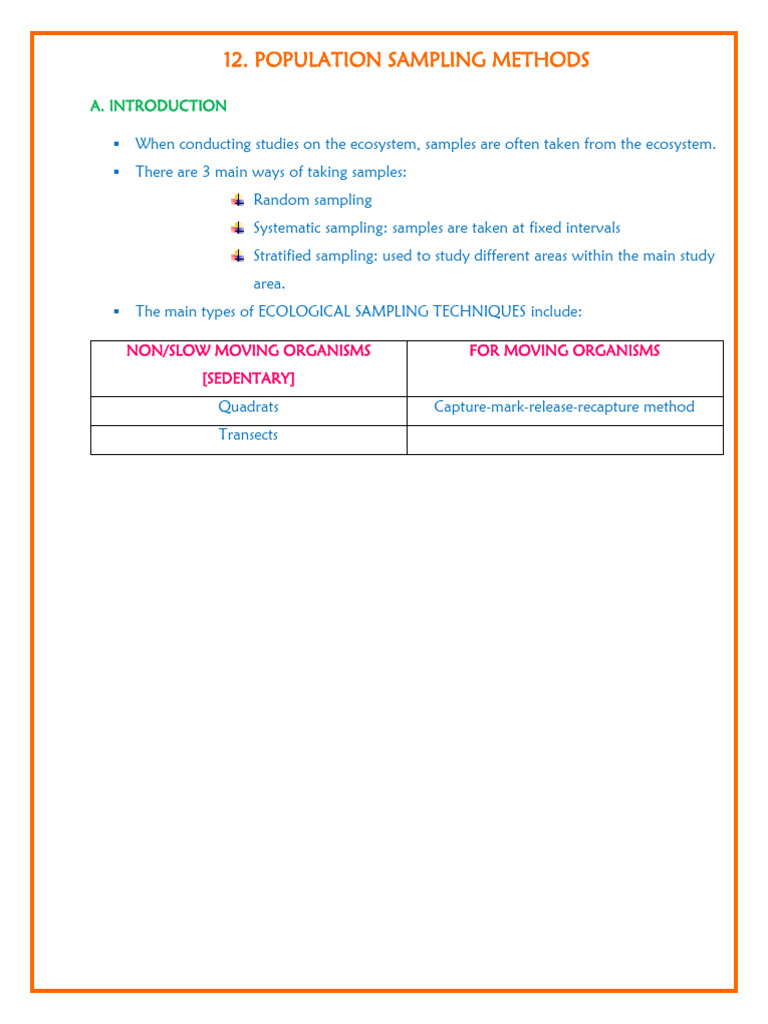 POPULATION SAMPLING METHODS (ST) | Download Free PDF | Sampling ...