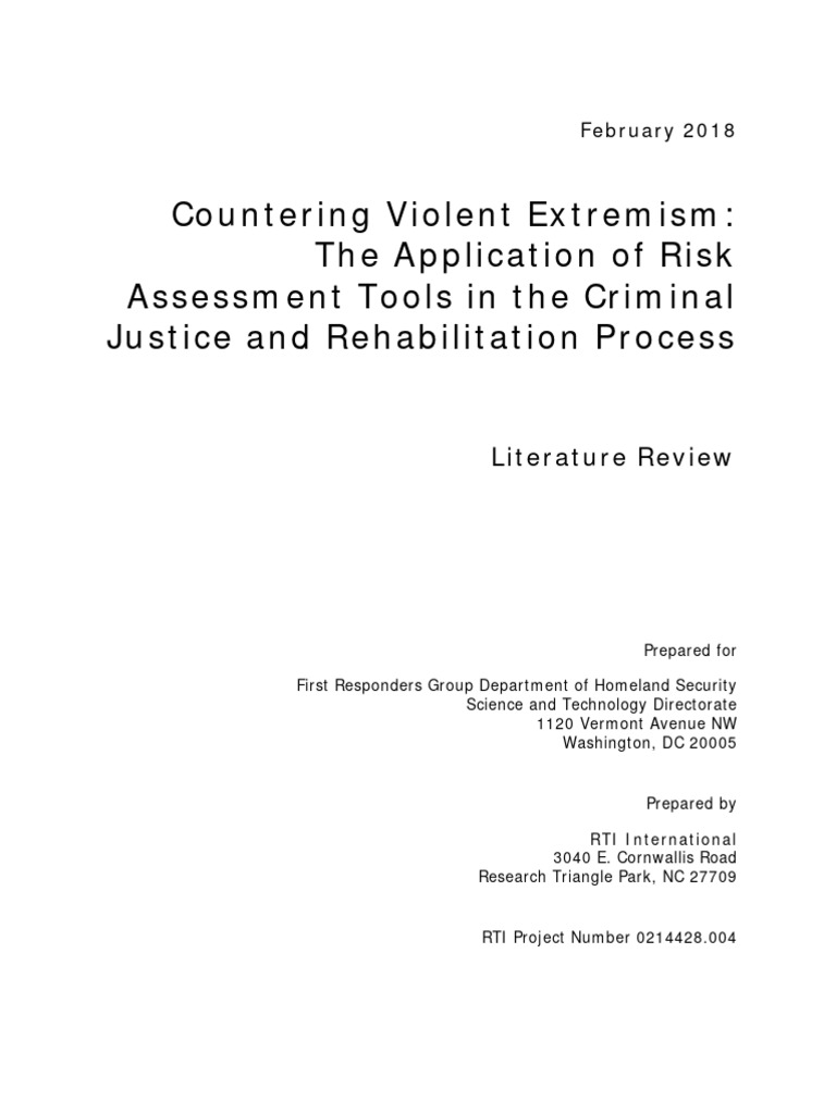 Countering Violent Extremism The Application PF Risk Assessment Tools ...