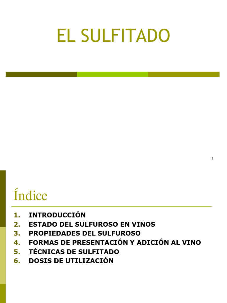 El Sulfitado | PDF | Vino | Dióxido de azufre