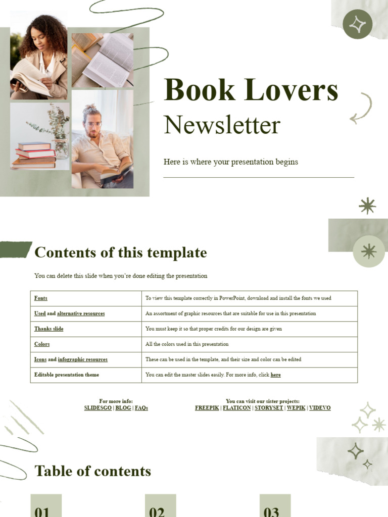Book Lovers Newsletter by Slidesgo | PDF | Books | News