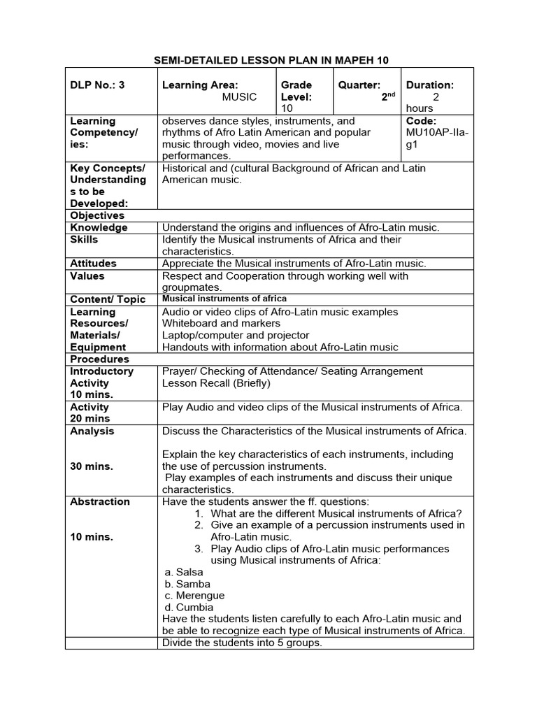 Q2 Week 3 Music 10 | PDF | Learning | Cognition