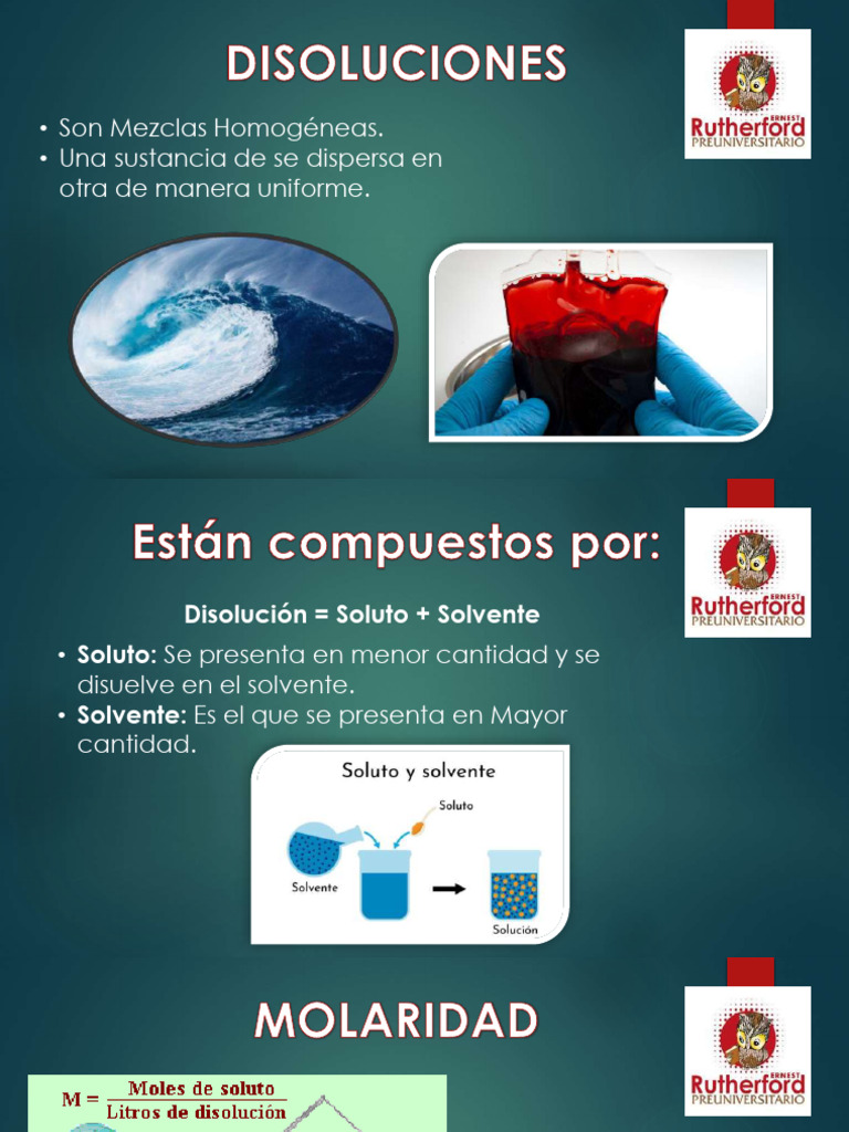 Disoluciones: Soluto y Solvente | PDF
